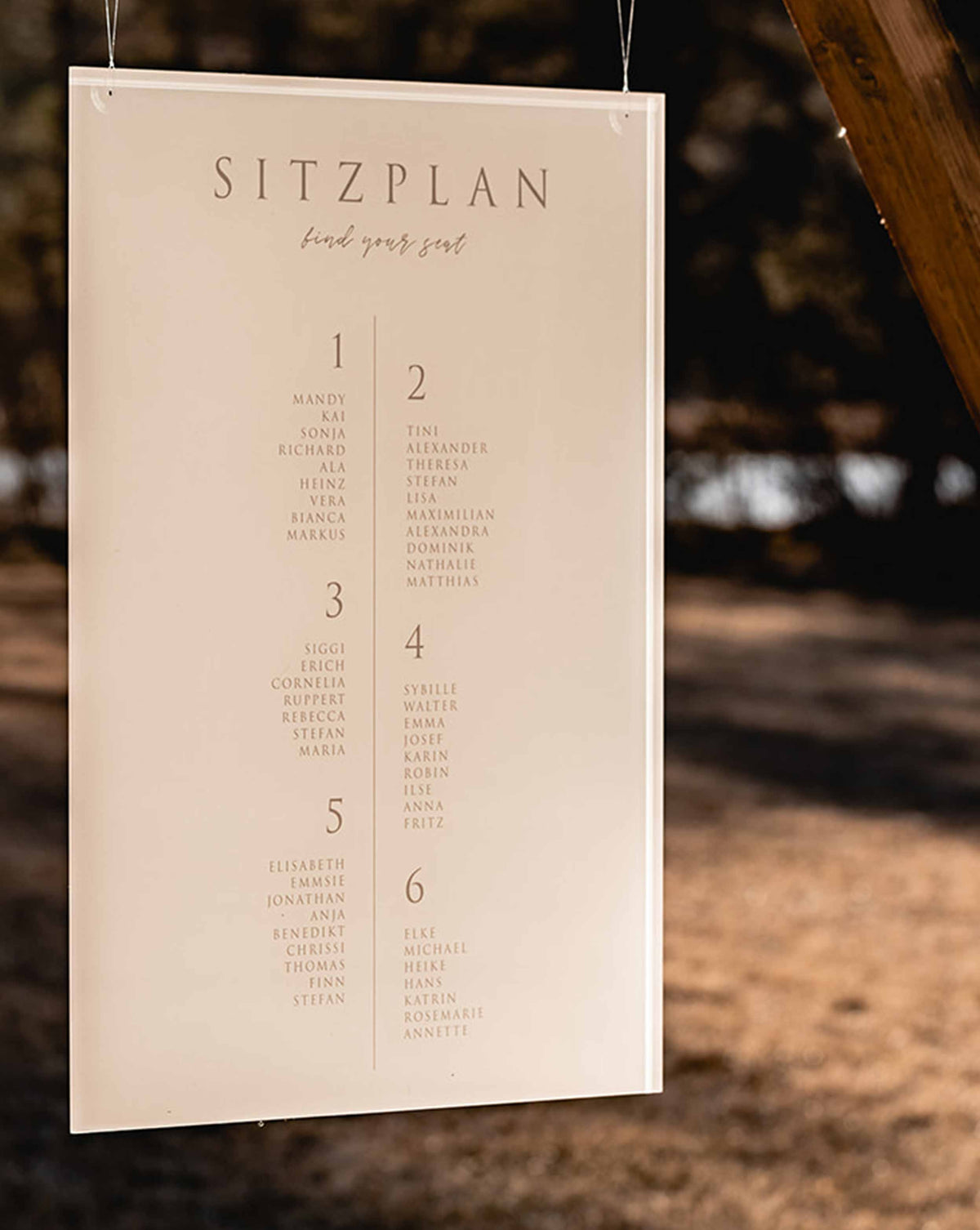 Acryl Sitzplan Magg – Avecarta